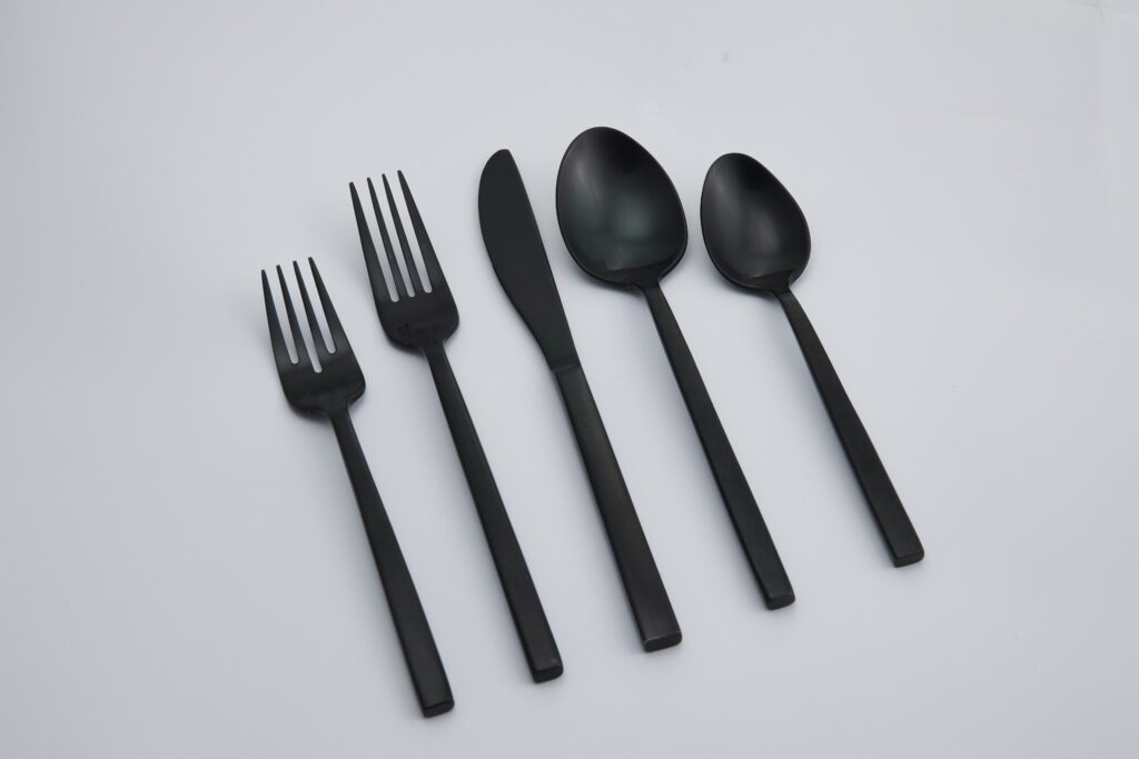 Velo Grey and Gold Flatware - Monarch Event Rentals